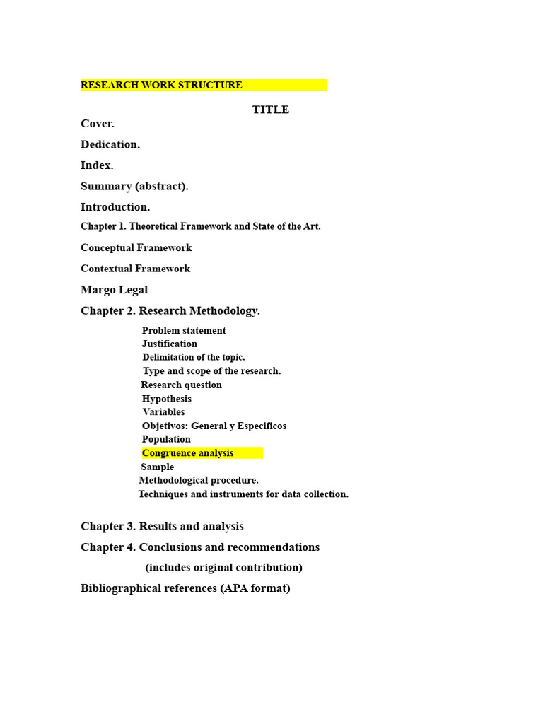 Research Work Structure Guide | PDF