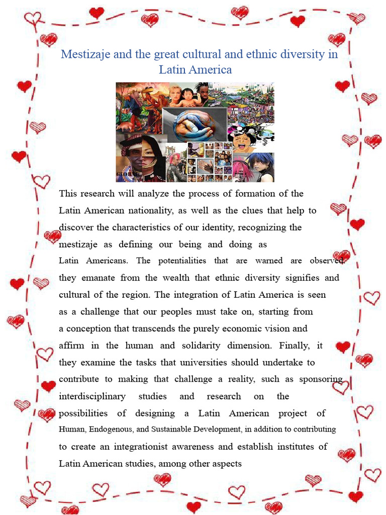 Mestizaje and The Great Cultural and Ethnic Diversity in Latin America ...