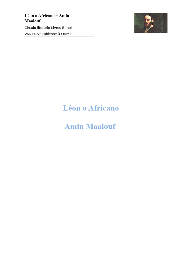 Léon o Africano: A Vida de Amin Maalouf | PDF | Líbano | Beirute