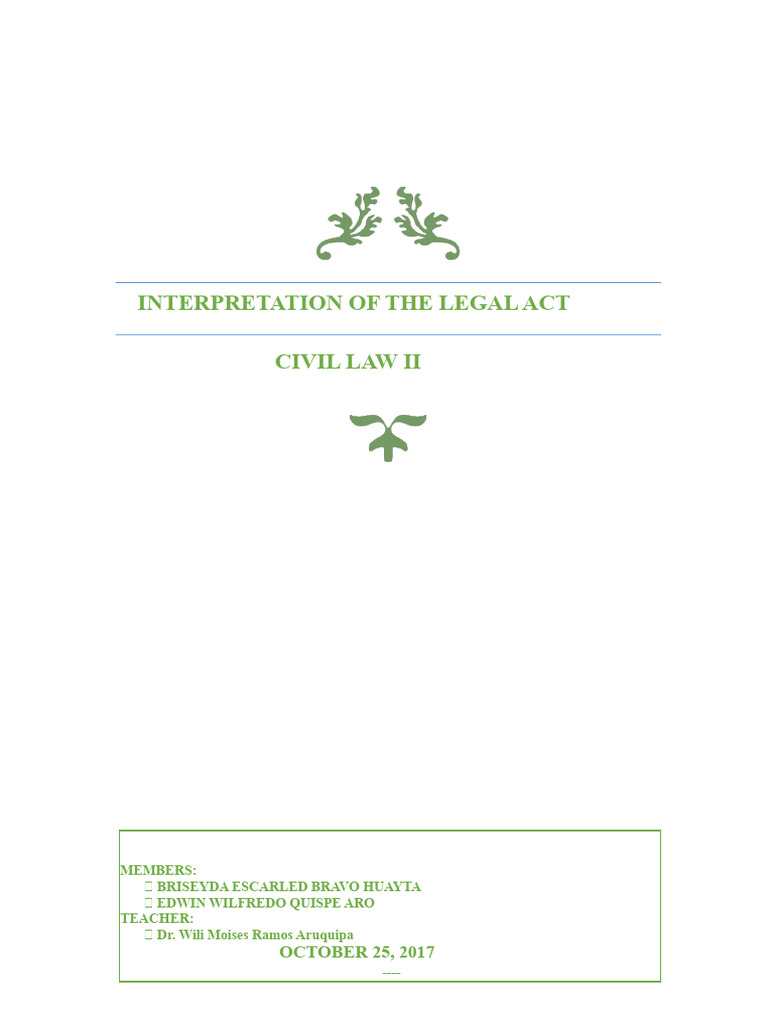 Legal Act Interpretation in Civil Law | PDF | Semantics ...