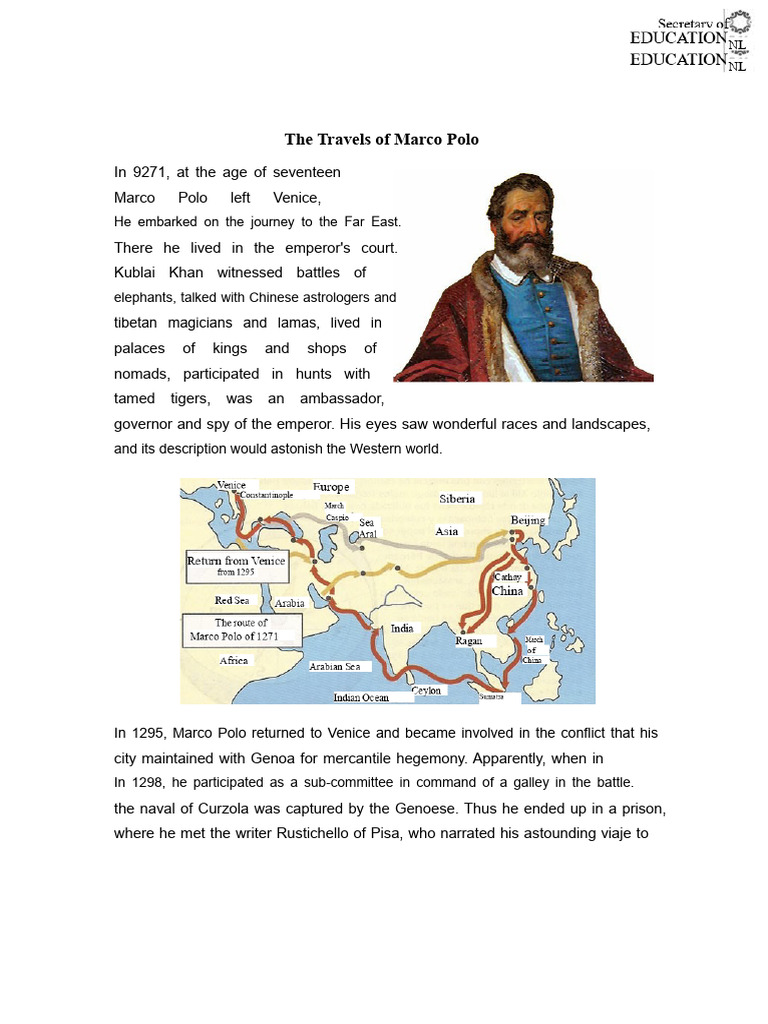 Marco Polo's Journey to the East | PDF | Marco Polo | Mongol Empire