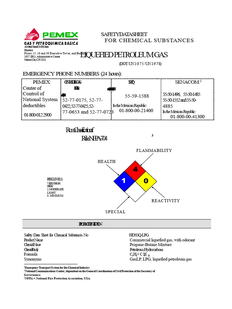 Liquefied Petroleum Gas (LPG) Data Sheet. | PDF | Combustion | Liquefied Petroleum Gas