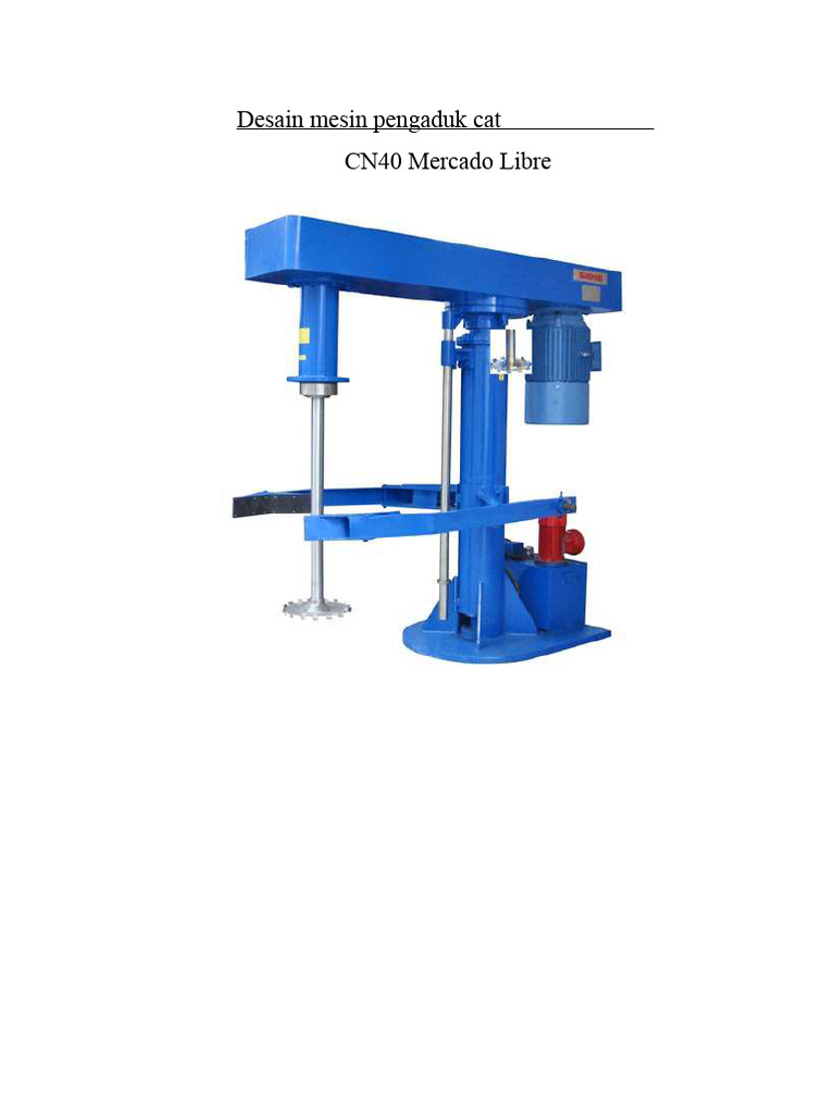 Desain Mesin Pengaduk Cat Plastisol | PDF
