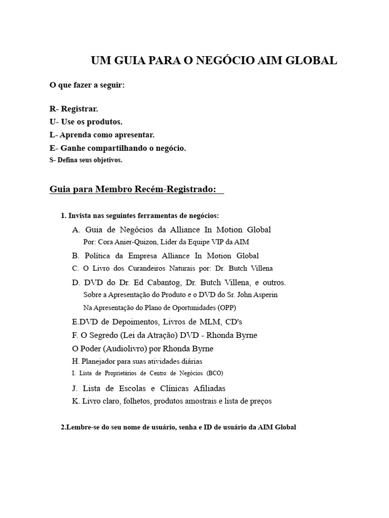 Guia Completo para Membros AIM Global | PDF | Vitamina | Antioxidante