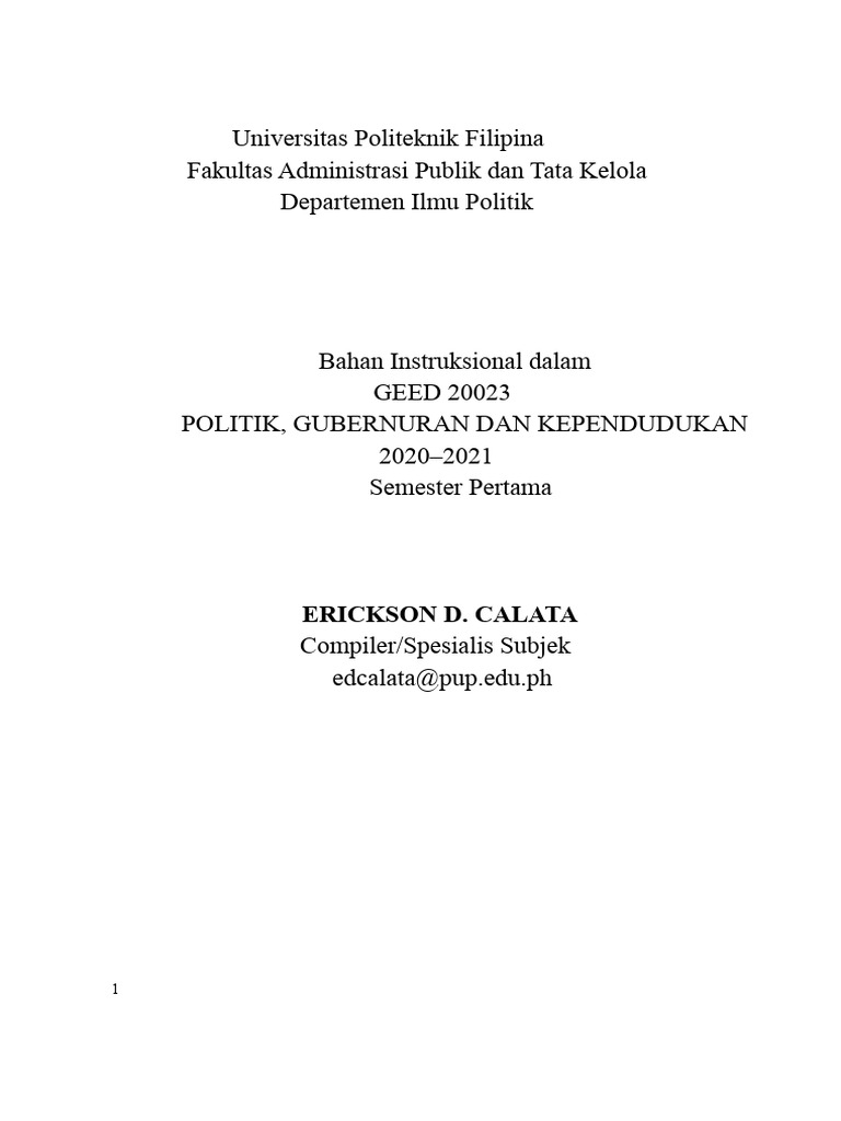 GEED 20023 Politik, Pemerintahan, Dan Kewarganegaraan | PDF