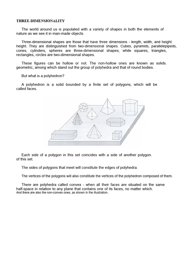 THREE-DIMENSIONAL FIGURES | PDF | Shape | Triangle