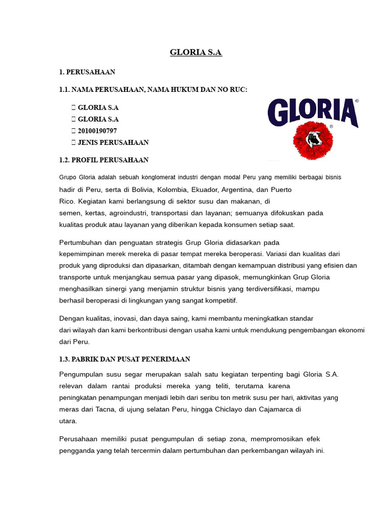 Gloria SA | PDF