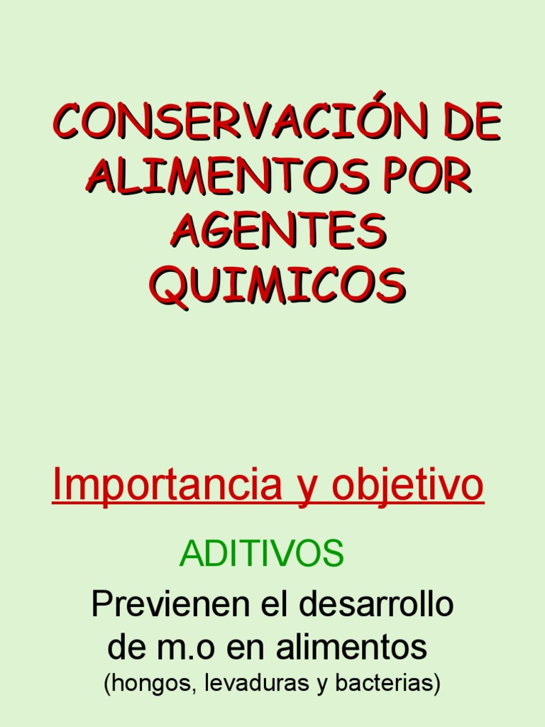 Conservadores Químicos en Alimentos | PDF | Alimentos | Sustancias químicas