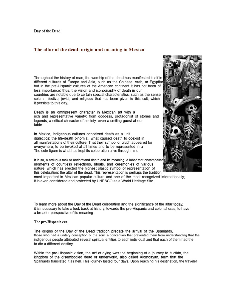 Day of The Dead Summary | PDF | Altar | Hell