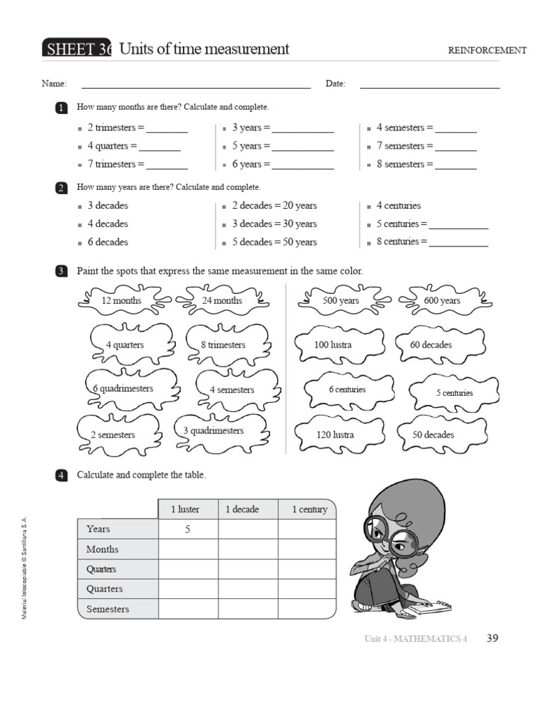 Card 36. Units of Time Measurement | PDF