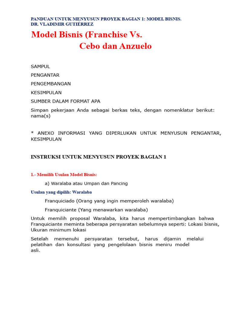 Panduan Model Bisnis Waralaba | PDF
