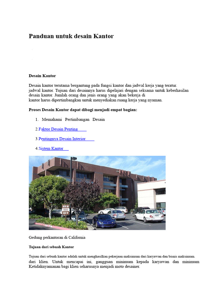 Panduan Desain Kantor Efisien | PDF