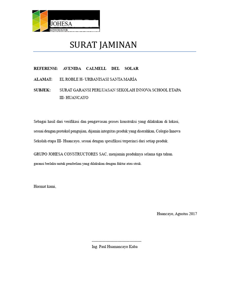 Surat Garansi | PDF