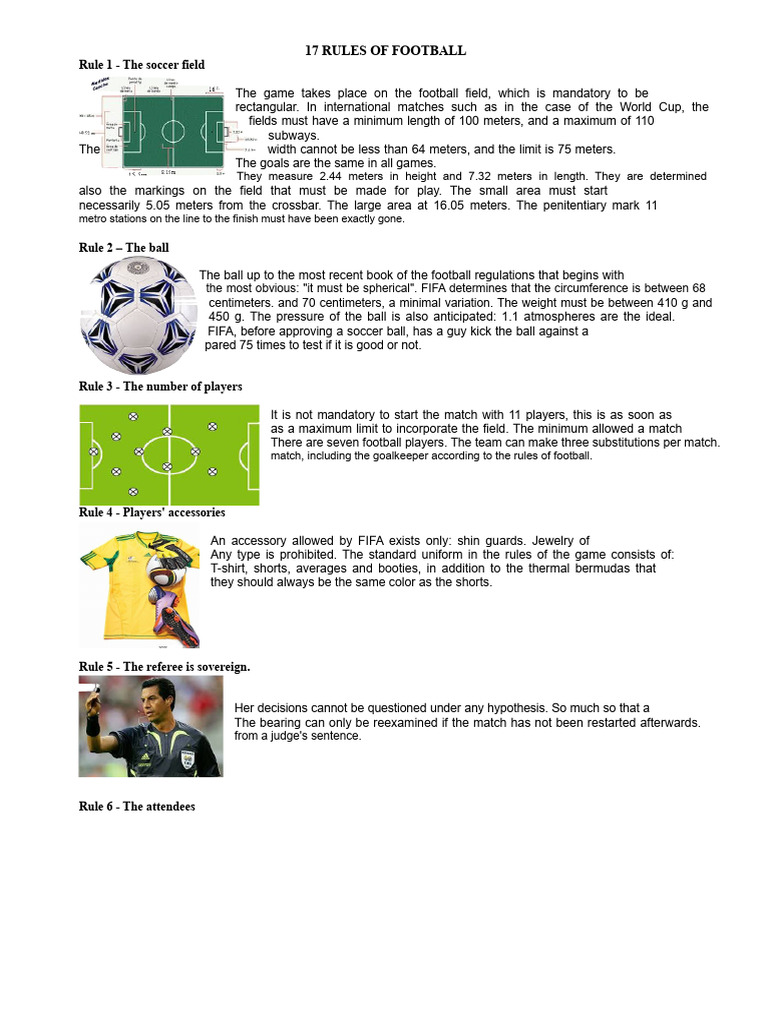 17 Essential Football Rules | PDF | Association Football | Forward ...