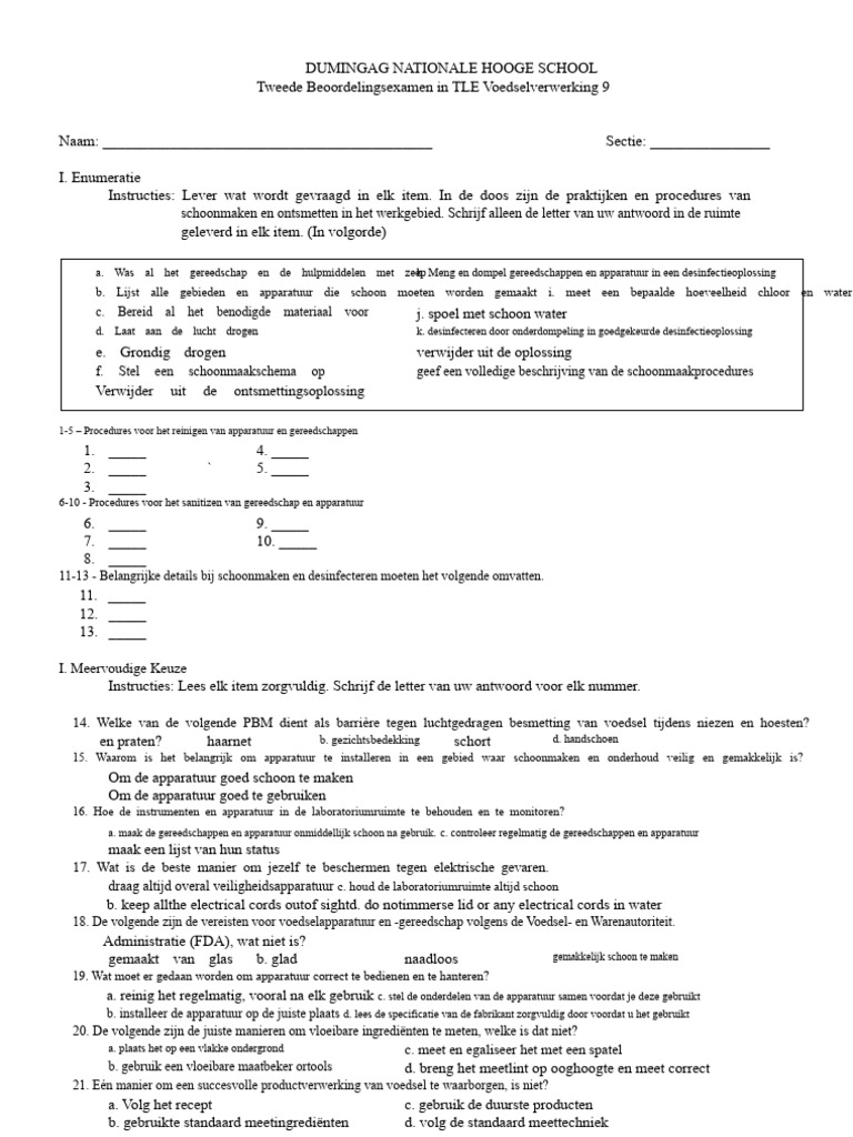 2e Beoordelingsexamen in TLE 9 Finale | PDF