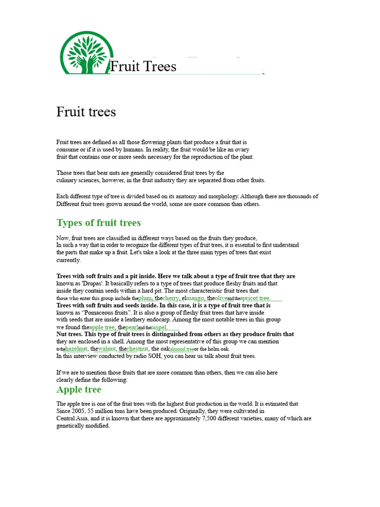 Fruit Trees | PDF | Fruit | Trees
