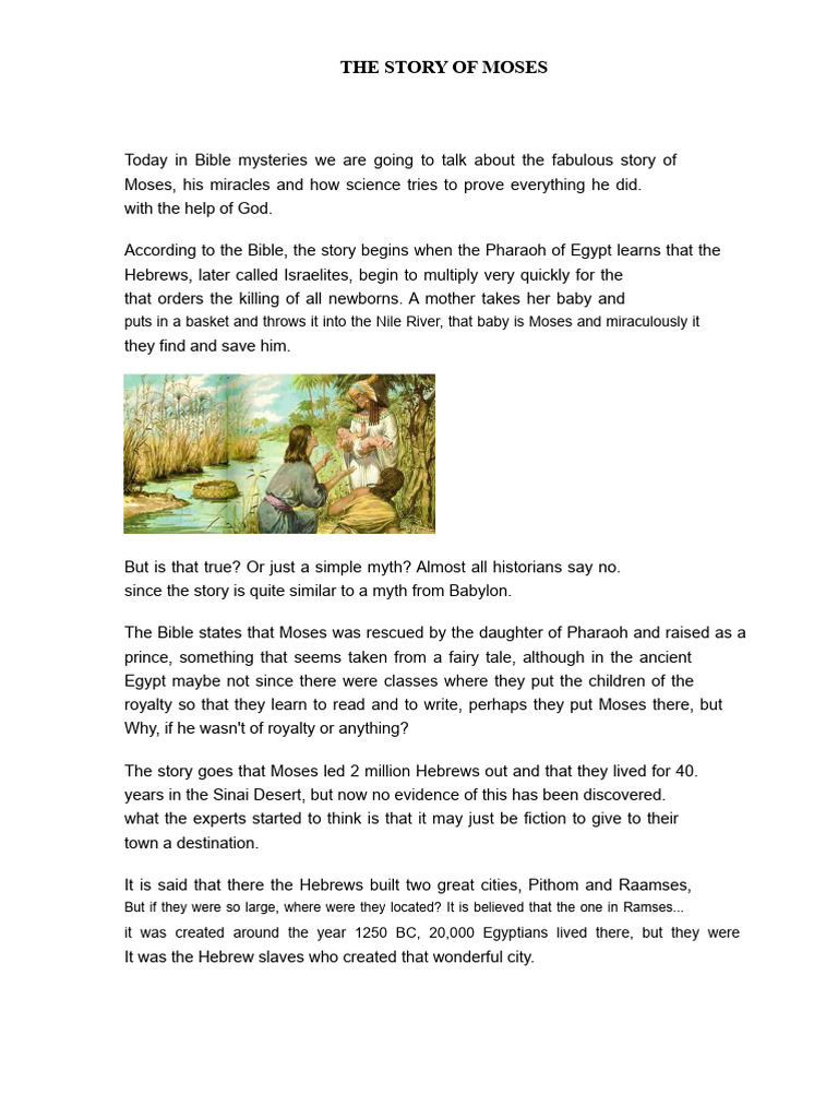The Story of Moses | PDF | Moses | The Exodus
