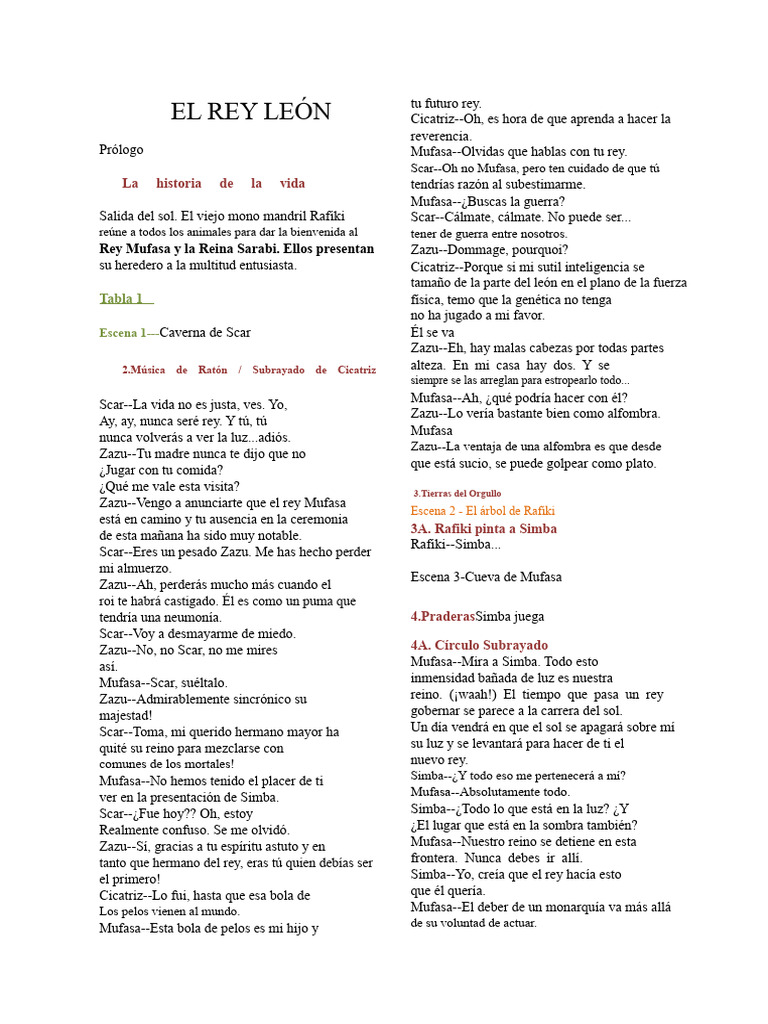 El-Rey-León-Textos | PDF