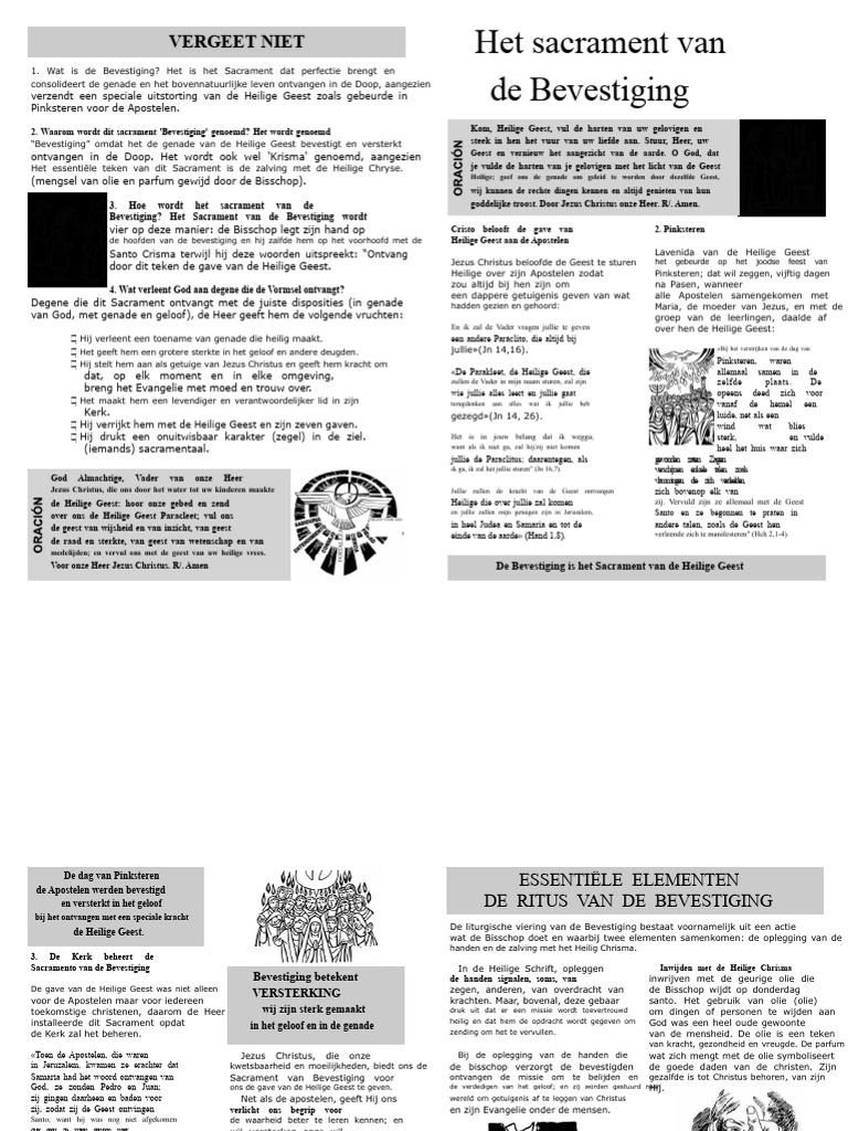 Het Sacrament Van de Vormsel PDF | PDF