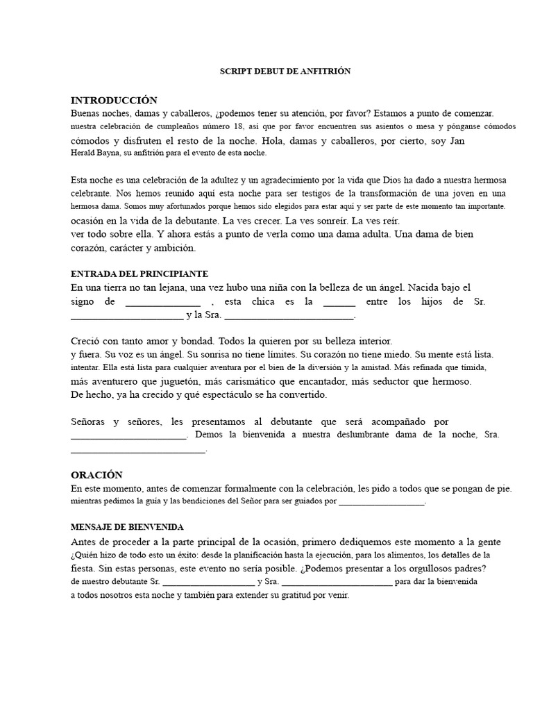 Script de Presentación | PDF | Cumpleaños