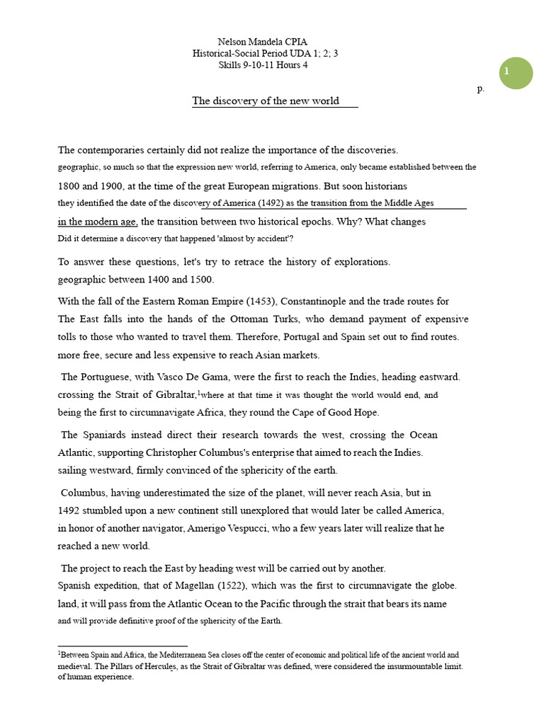 Geohistory UDA 2 The Discovery of The New World | PDF | Age Of ...