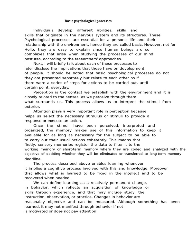 Understanding Basic Psychological Processes Pdf Perception Knowledge