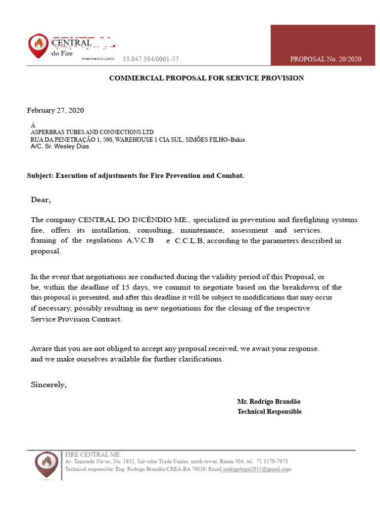 Fire Prevention Proposal for Asperbras | PDF | Fire Sprinkler System ...