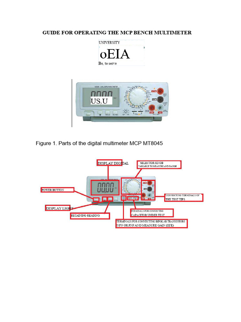 GUIDE FOR THE USE OF THE MCP BENCH MULTIMETER.pdf | PDF | Capacitor ...