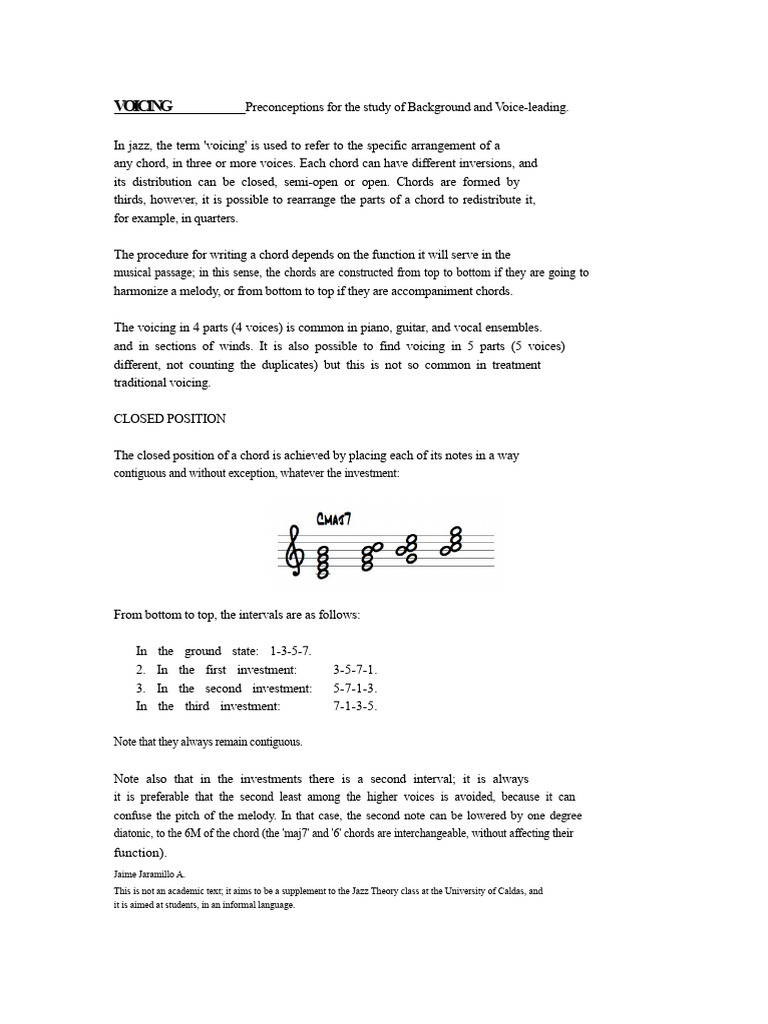 VOICING | PDF | Chord (Music) | Harmony