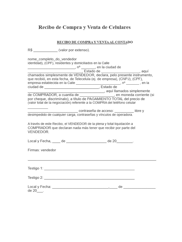 Boleta de Compra de Celulares | PDF