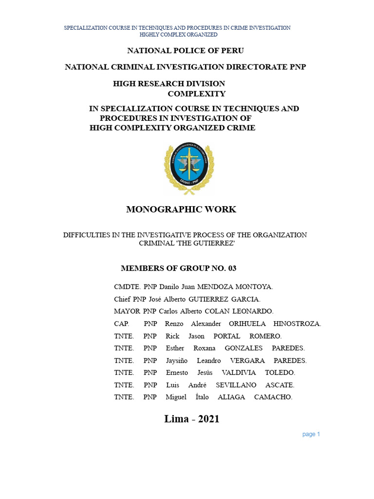 Final Project Group 3 | PDF | Organized Crime | Crimes
