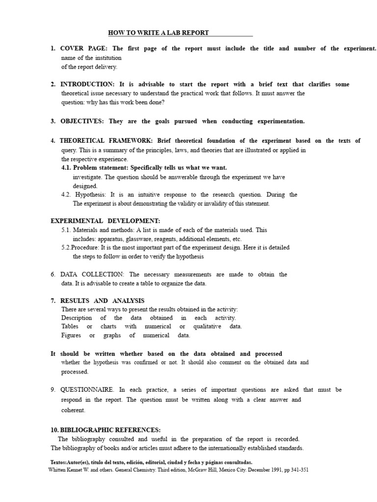 Writing a Lab Report Guide | PDF | Experiment | Bibliography