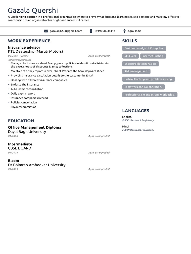 Gazala's Resume | PDF