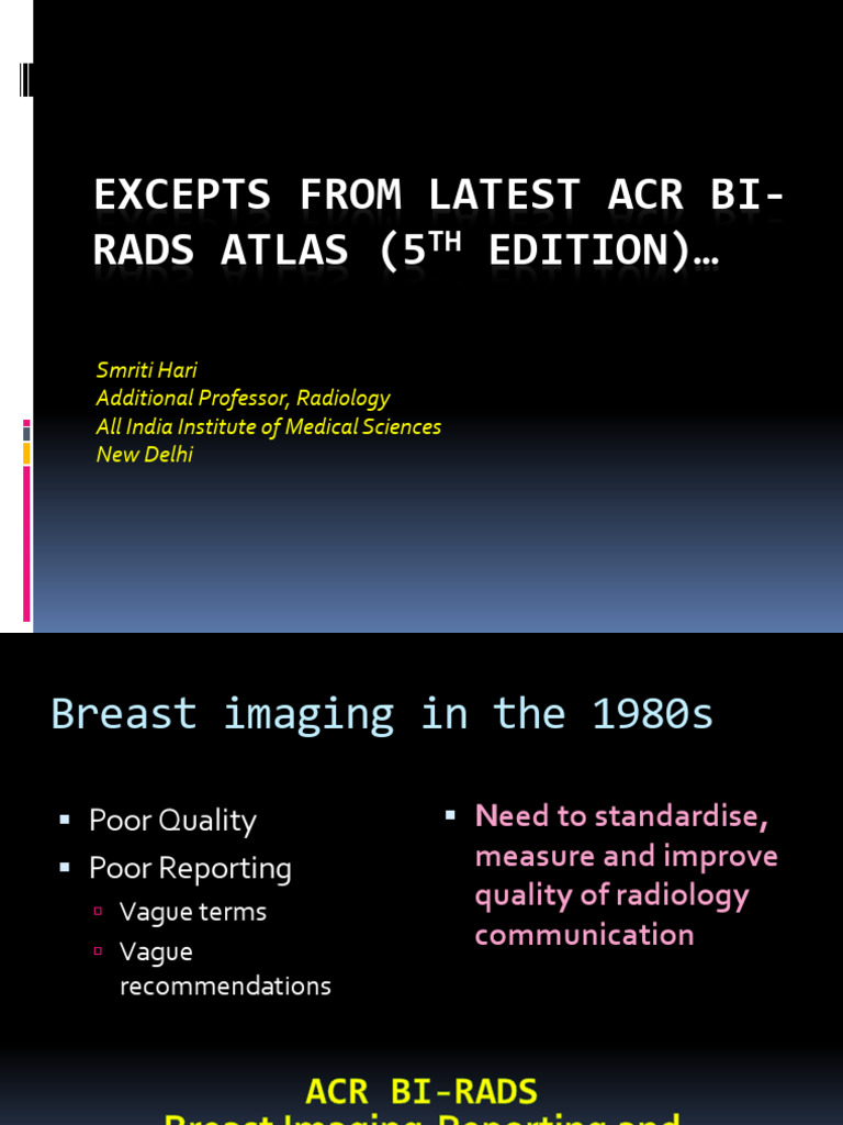 ACR BI-RADS Atlas 5th Edition Overview | PDF | Mammography | Biopsy