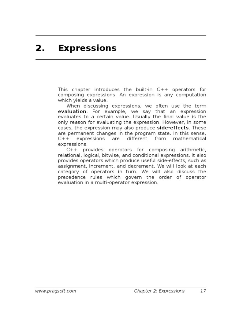 Expressions: Evaluation. For Example, We Say That An Expression | PDF