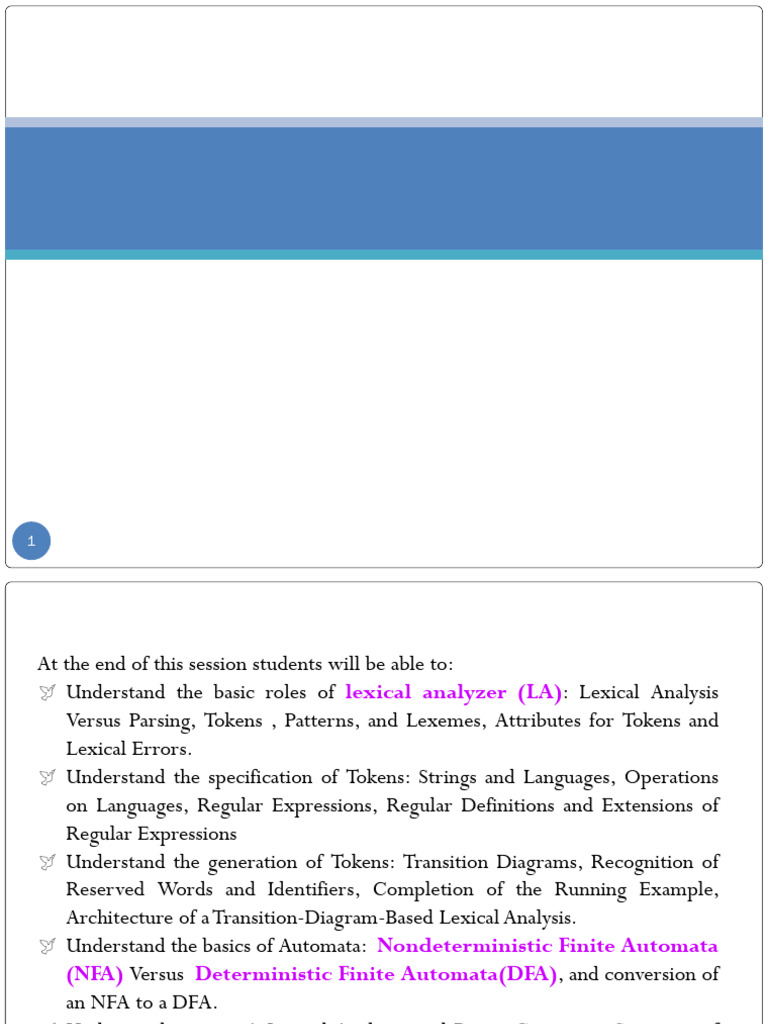 Chapter 2 Lexical Analysis (Scanning) | PDF | Parsing | Regular Expression