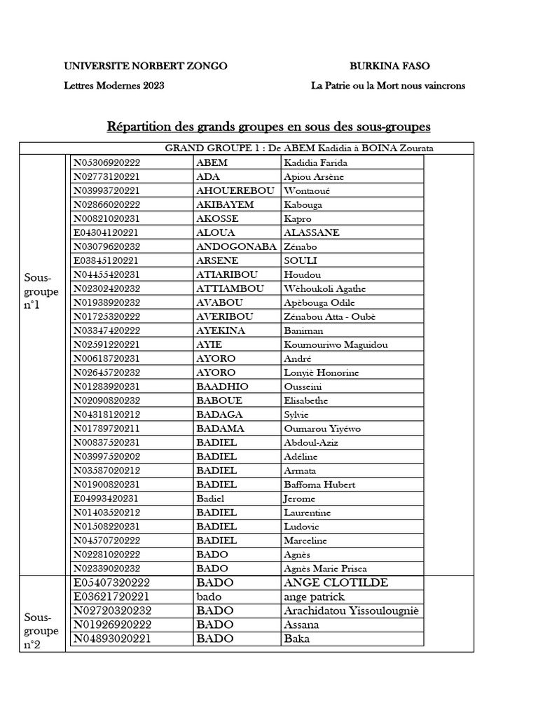Universite Norbert Zongo Burkina Faso | PDF
