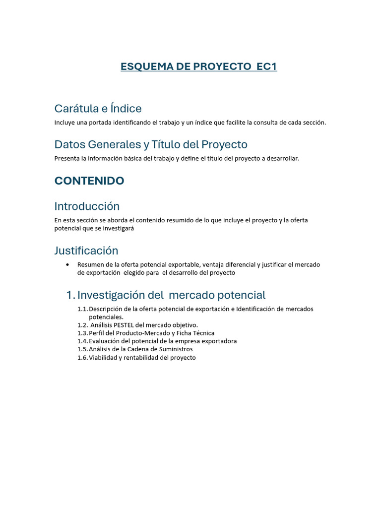 Esquema Proyecto Ec1 | PDF