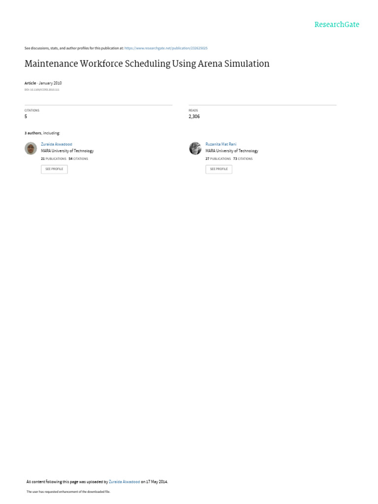 Maintenance Scheduling with Arena Simulation | PDF | Simulation ...