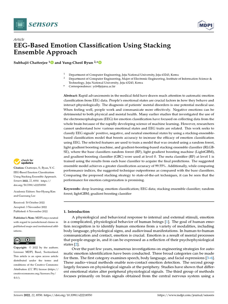 EEG-Based Emotion Classification Using Stacking Ensemble Approach | PDF | Electroencephalography ...