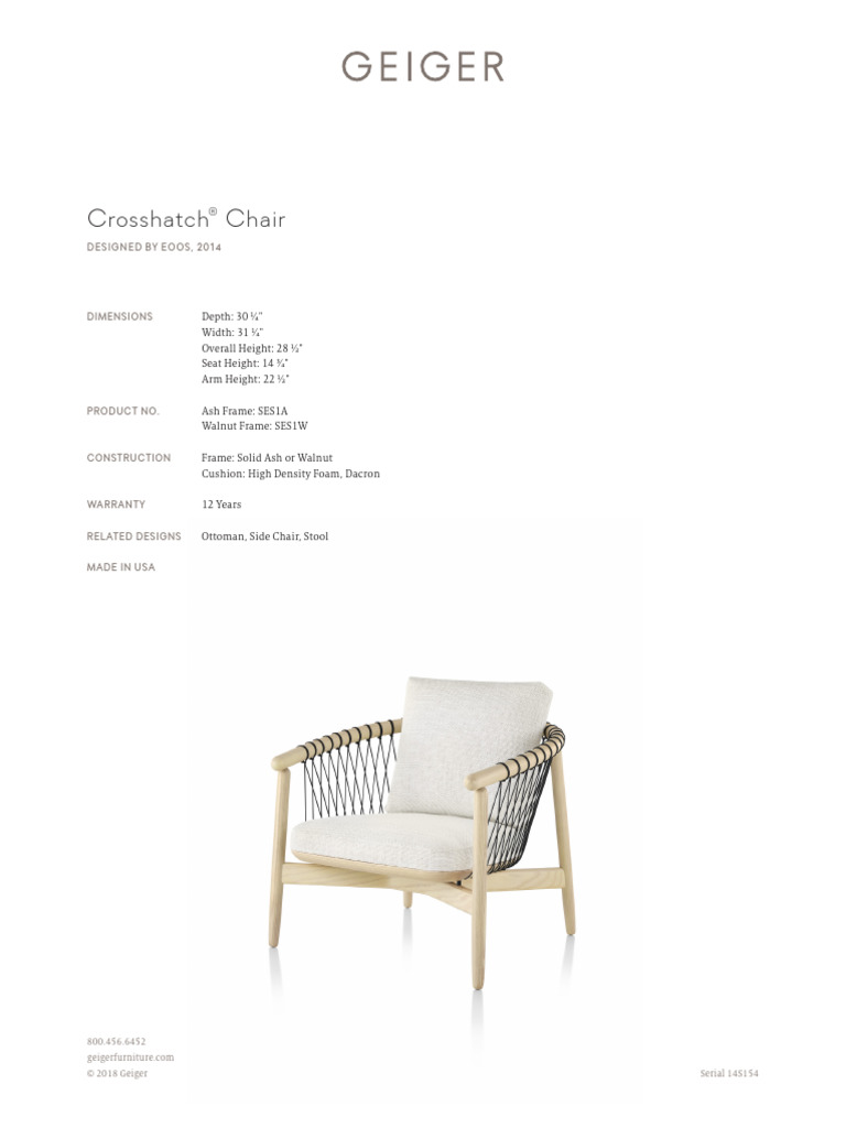 Crosshatch Chair Product Sheet | PDF