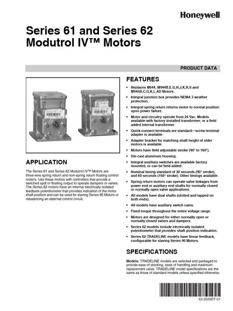 SERVO-MOTOR HONEYWELL Serie 61 e 62 Atuadores | PDF | Screw | Switch