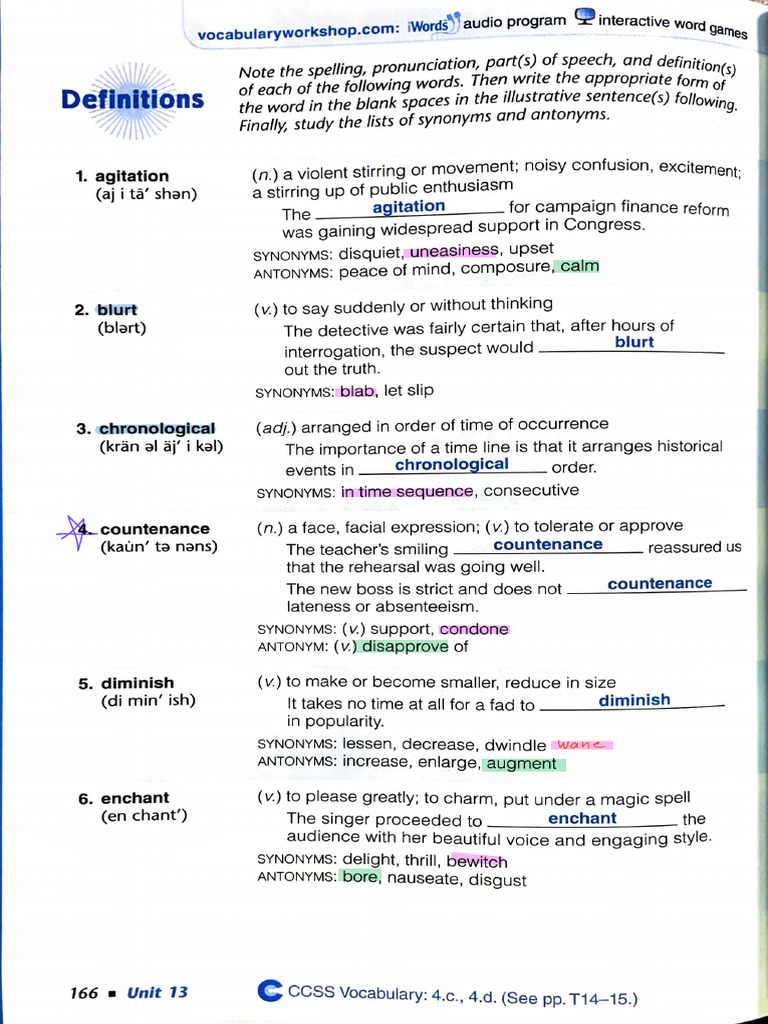 Vocabulary Unit 13 Overview | PDF | Lewis Carroll