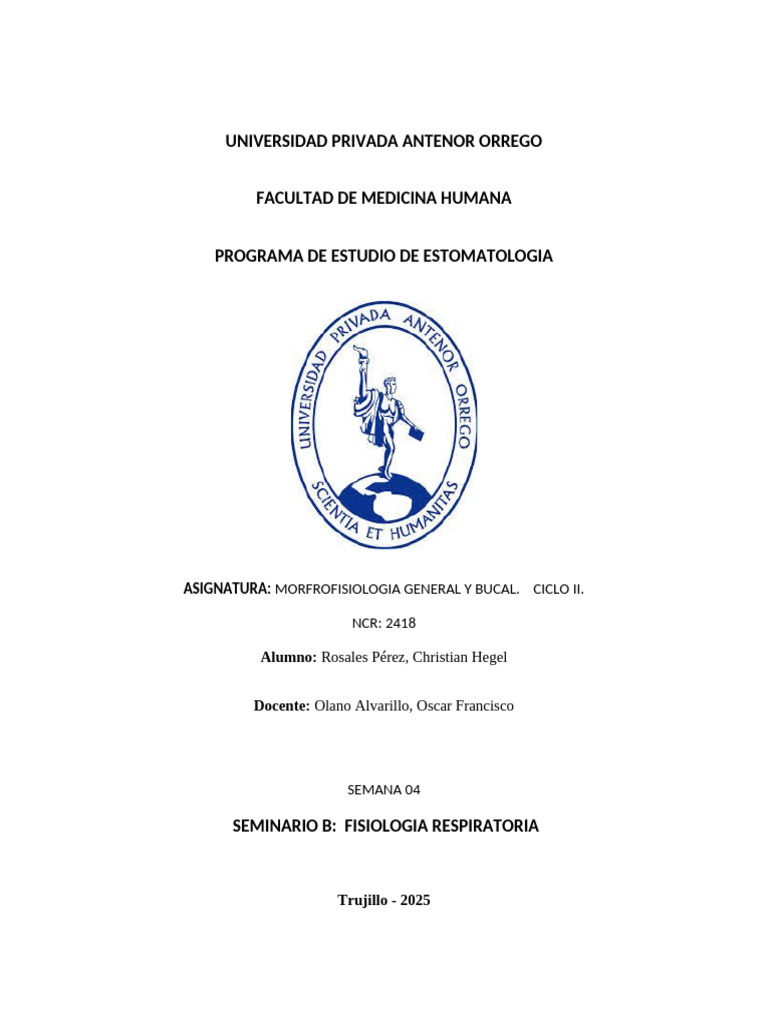 Morff Seminar 2 Respiratorio | PDF | Sistema respiratorio | Pulmón