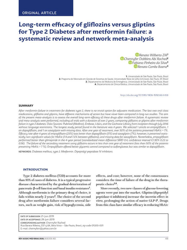 Efficacy of Gliflozins vs Gliptins in T2D | PDF | Disorders Of ...