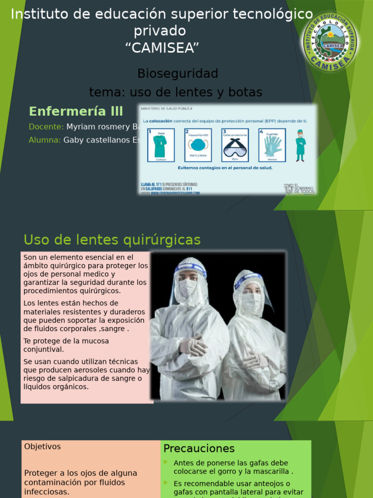 Uso de Lentes y Uso de Bota Gaby | PDF | Lentes | Especialidades Medicas