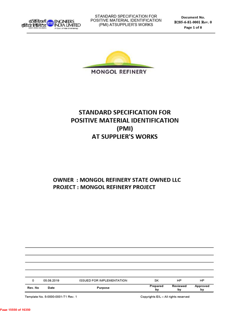 Positive Material Identification Standards | PDF | Pipe (Fluid ...