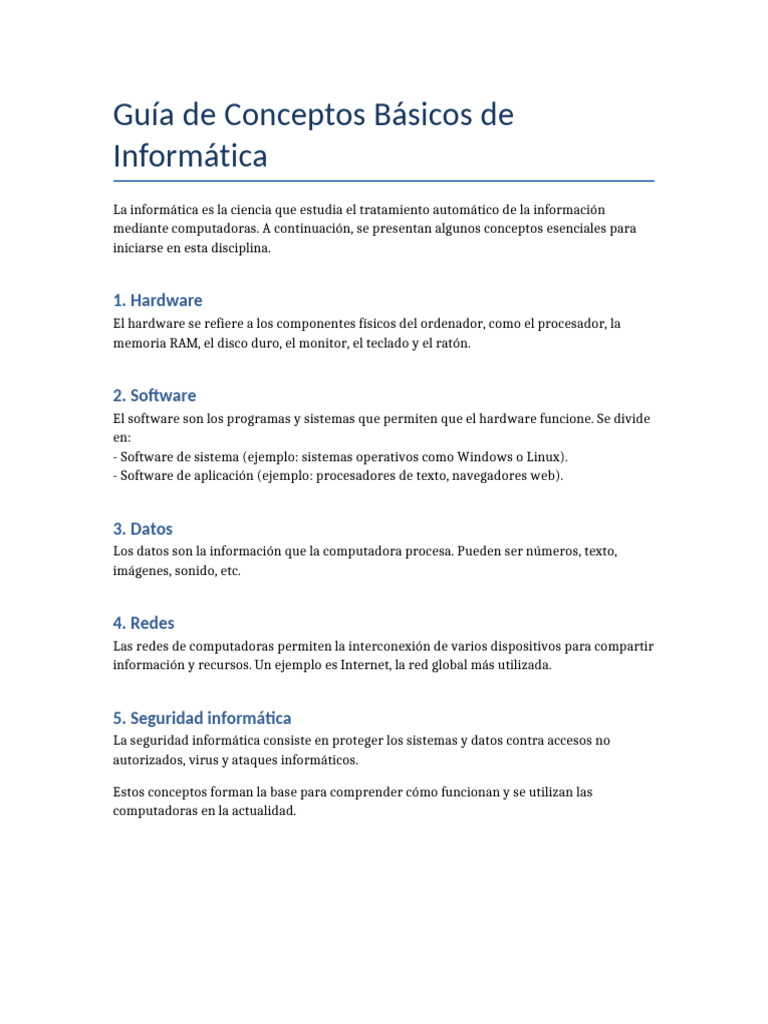 Guia Conceptos Basicos Informatica | PDF