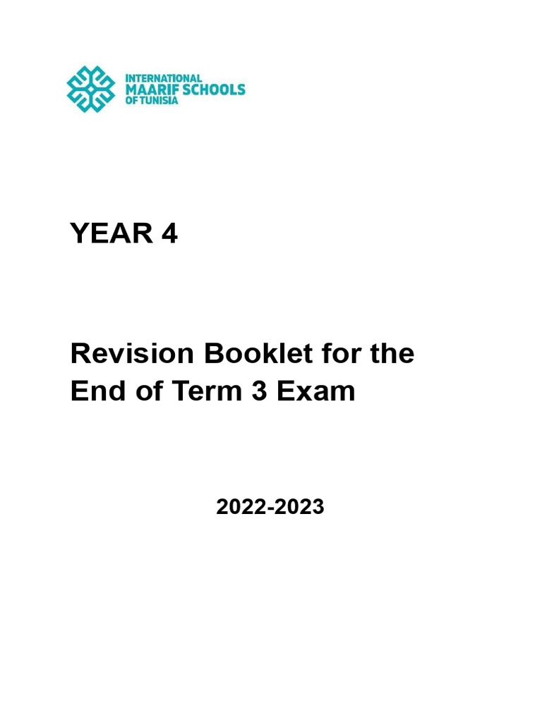 Booklet Revision Y4 | PDF