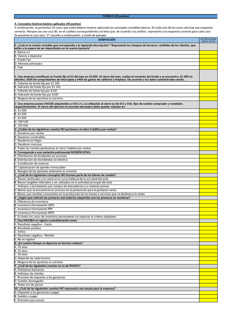 Modelo de Simulacro de 2 Examen Contabilidad 1 PN | PDF | Bancos | Contabilidad